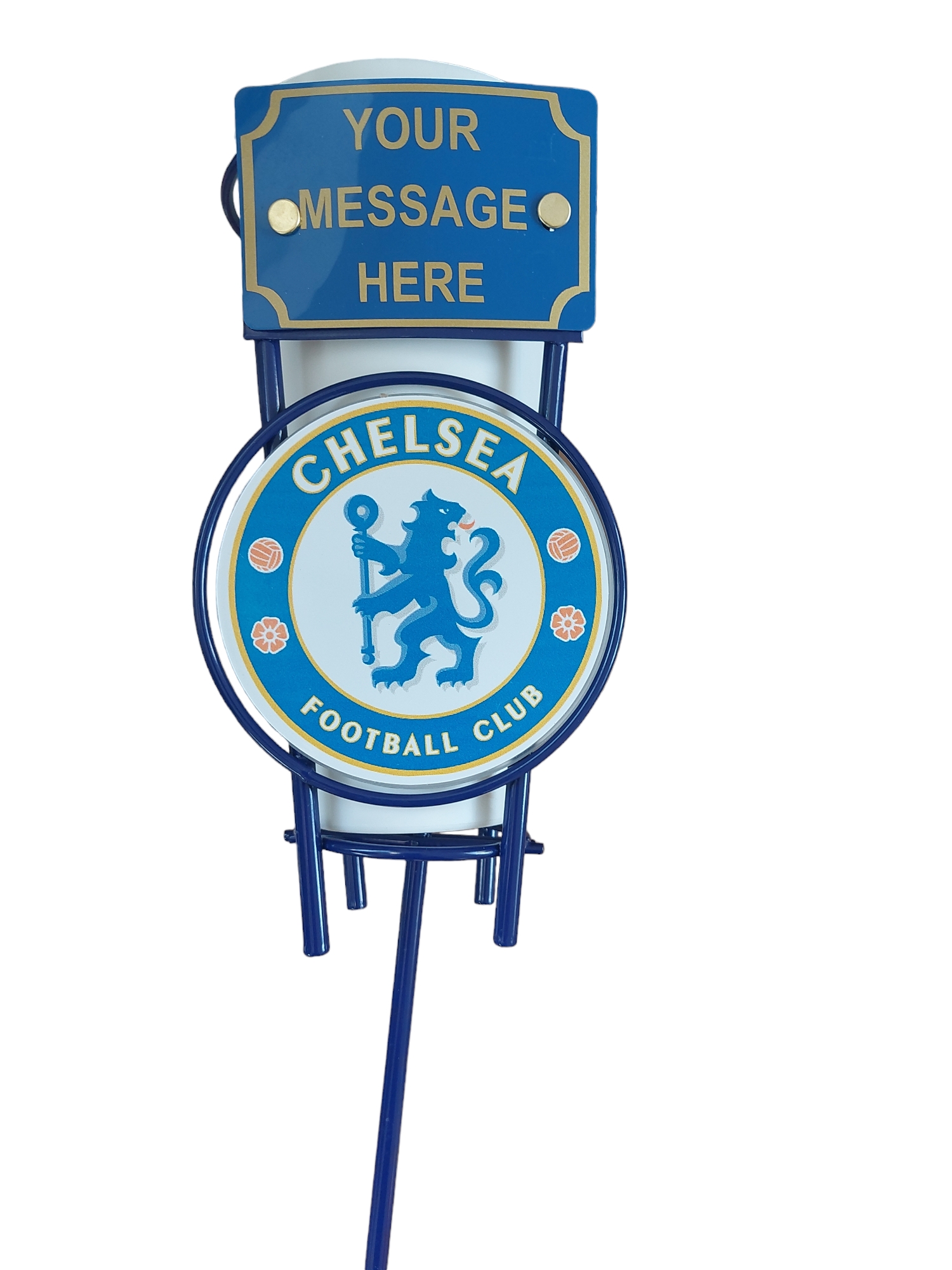 Chelsea Personalised Metal Grave Spike & Vase - MK Grave Vases