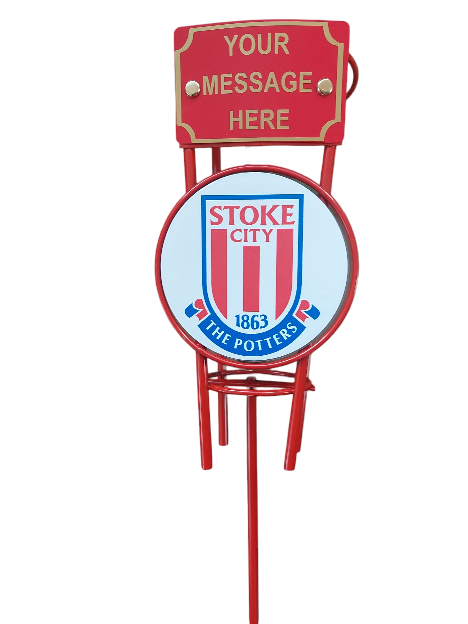 Stoke Personalised Metal Grave Spike & Vase - MK Grave Vases