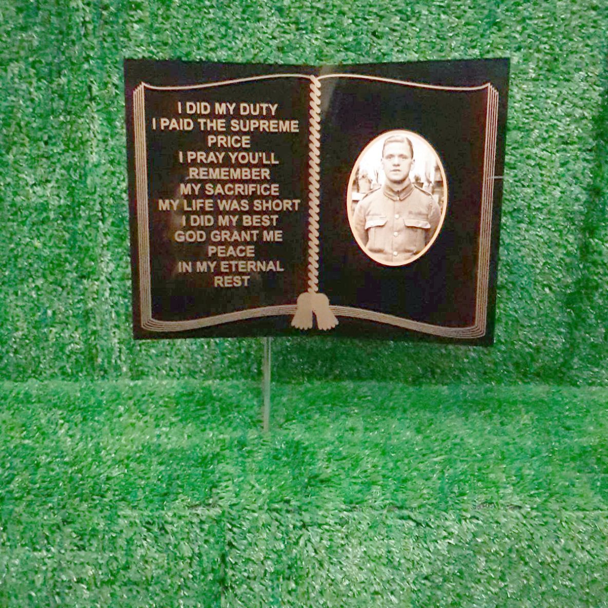 Personalized Open Book Memorial Garden Graveside Tribute Decoration ...