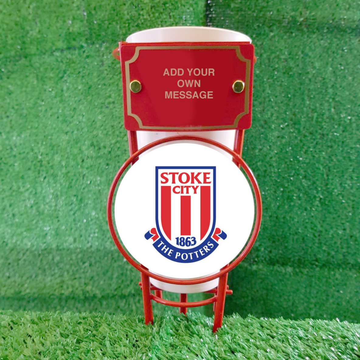 Stoke Personalised Metal Grave Spike & Vase - MK Grave Vases