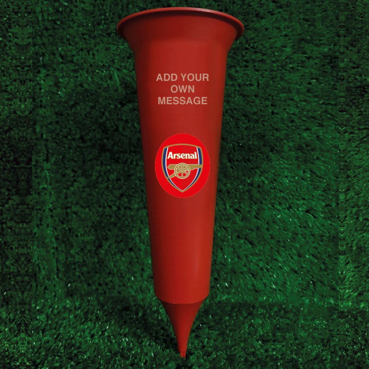 Arsenal Personalised Plastic Grave Spike MK Grave Vases