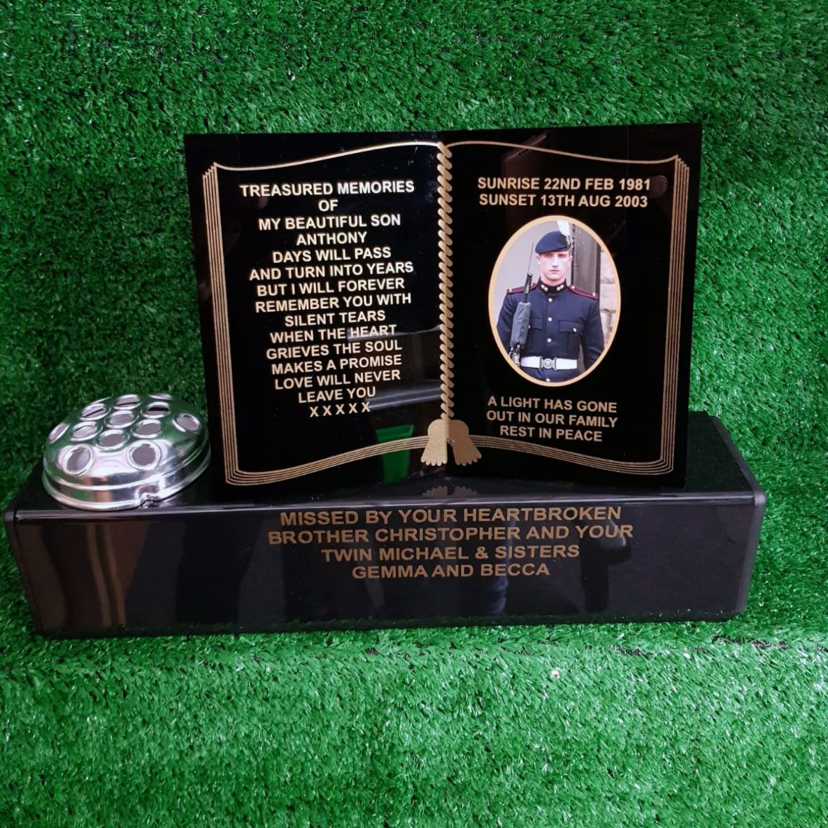 Open Book Memorial - MK Grave Vases